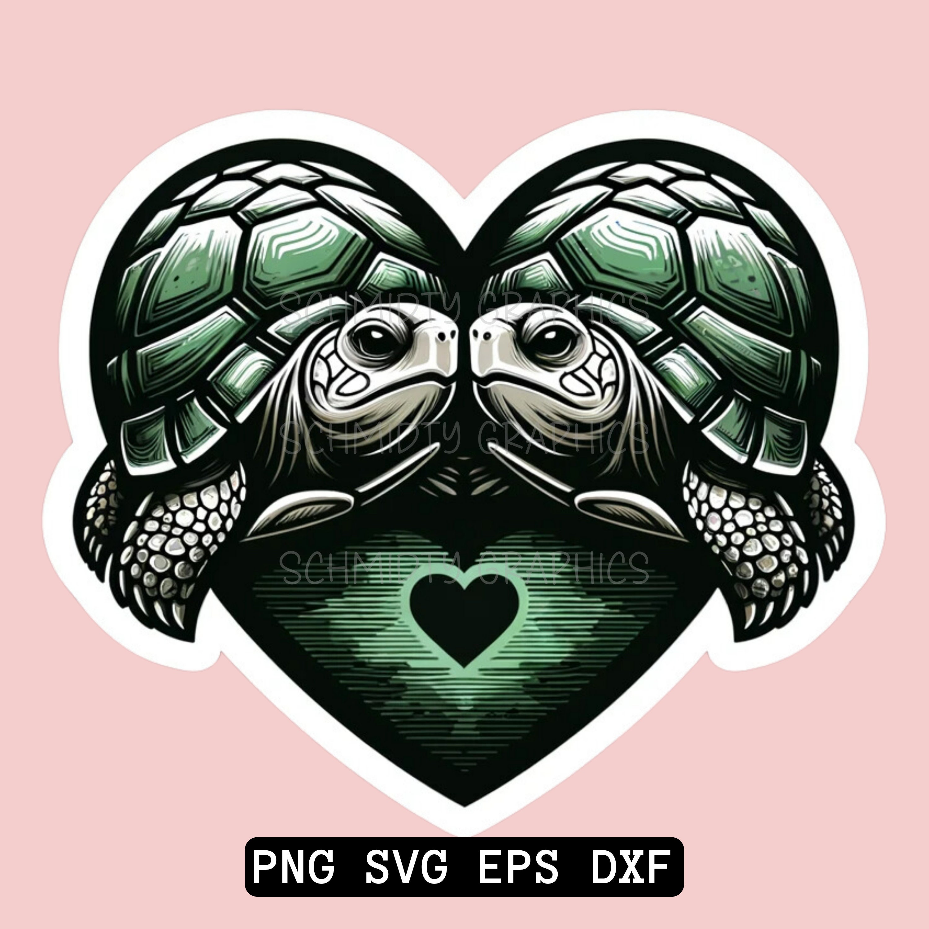 Sea Turtles SVG Heart Design Clipart PNG Animal Kid Room Decor Turtle ...