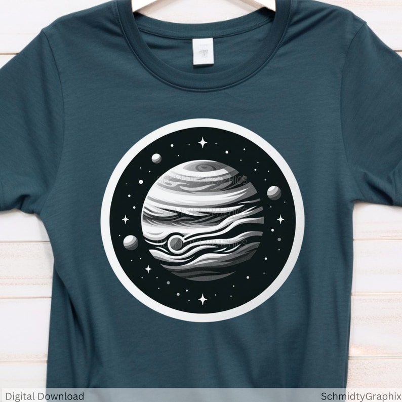 Jupiter Milky Way SVG Space Theme Design Galaxy PNG Black Retro Planet ...