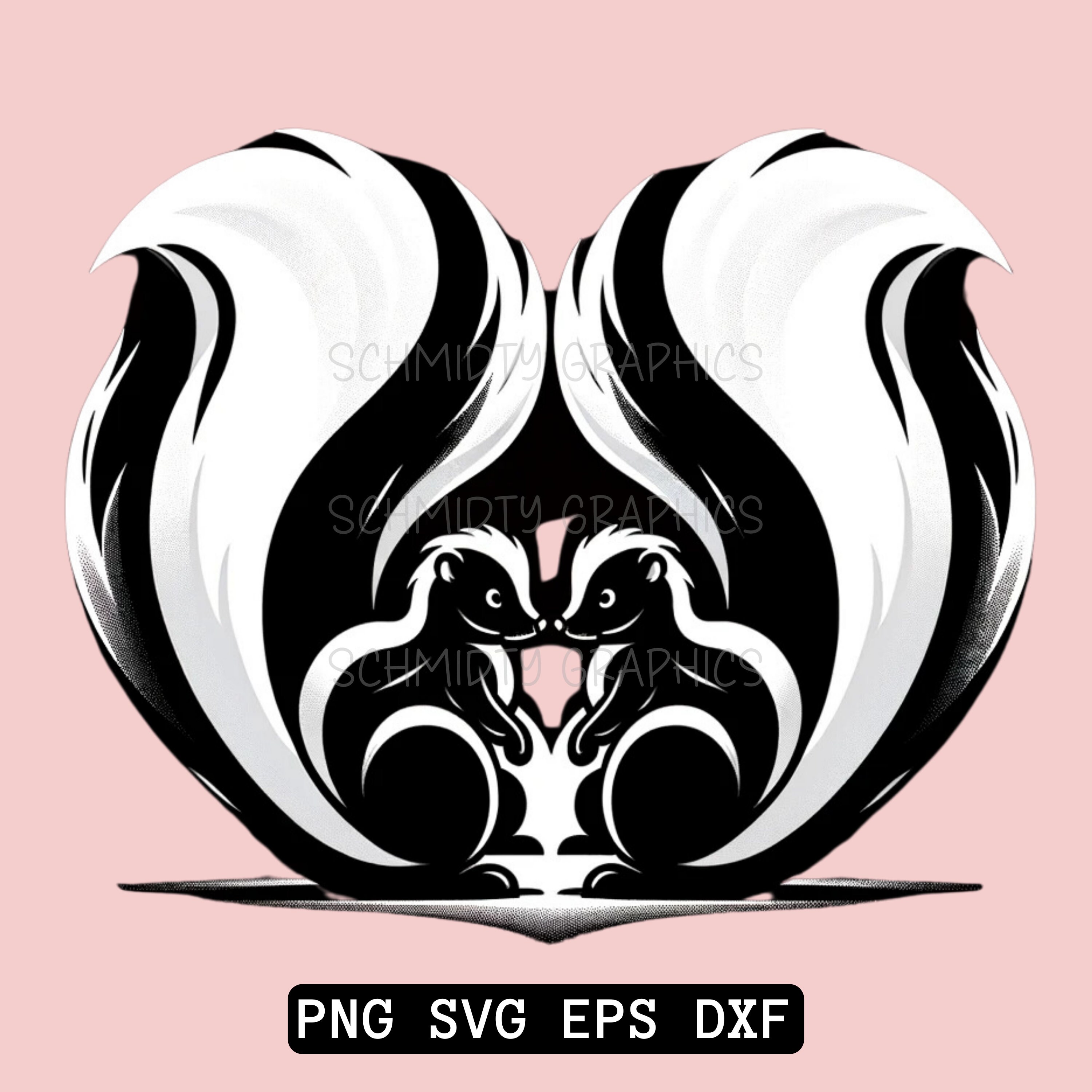 Skunks SVG Heart Design Clipart PNG Animal Kid Room Decor Cute Skunk ...