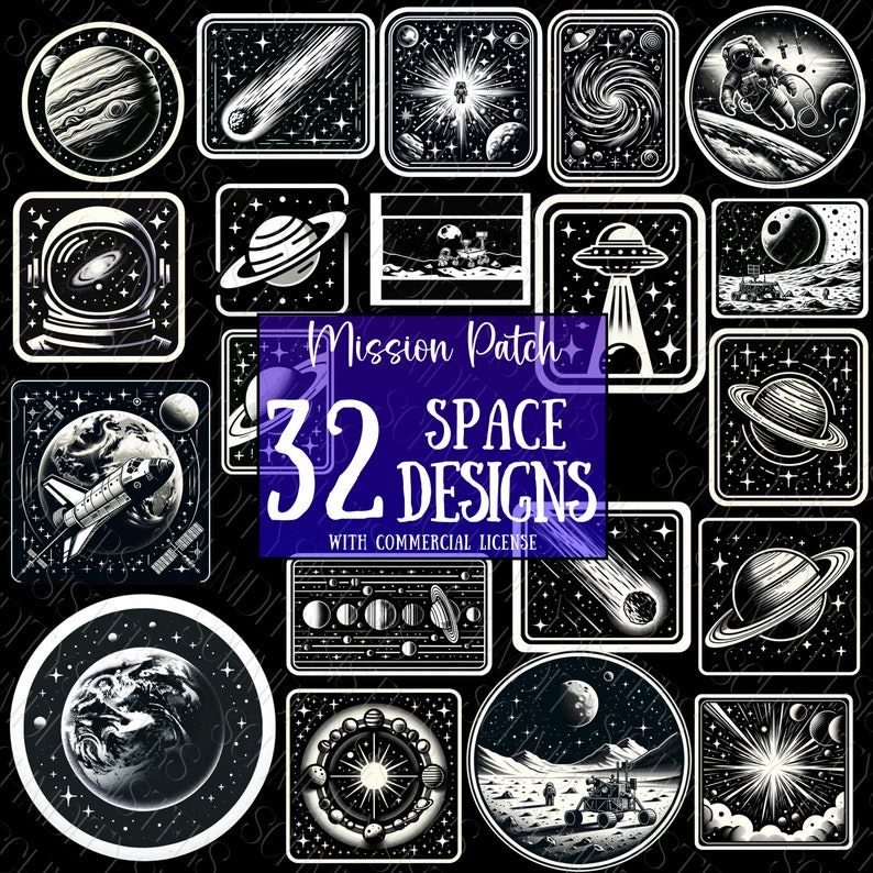 Cartoon Space SVG Bundle Space Theme Design Colorful Planets Sticker ...