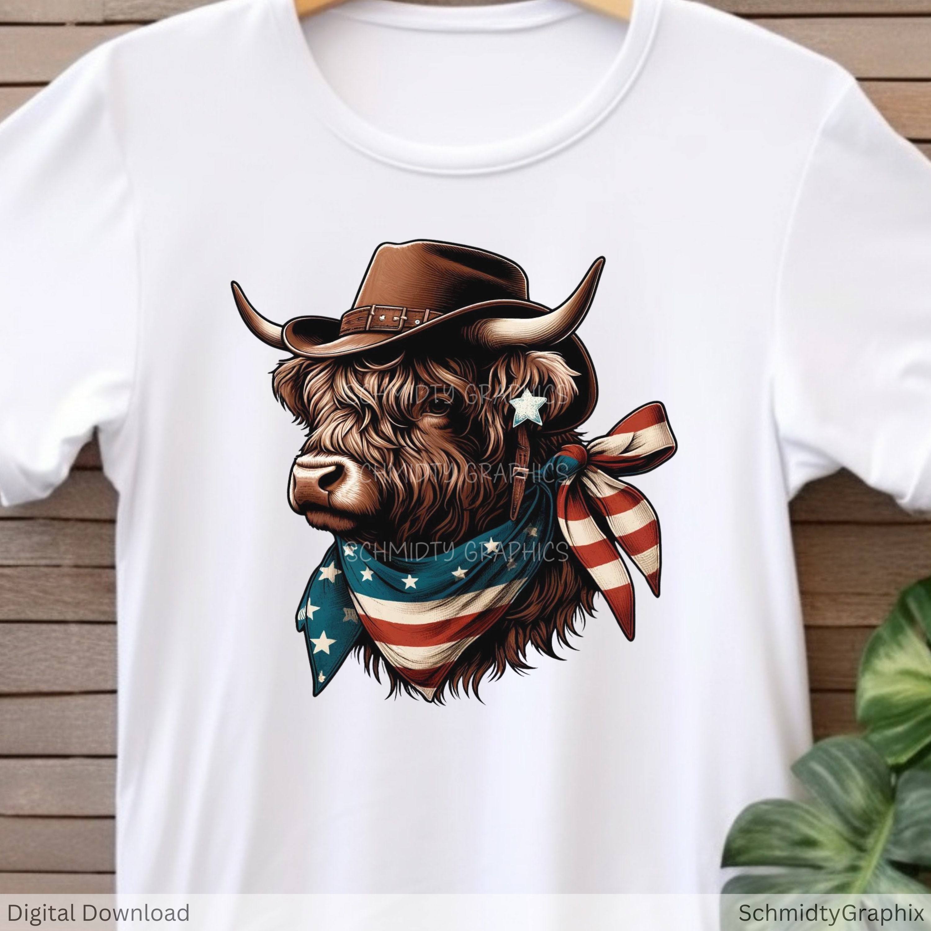 Retro Heifer Svg Highland Cow Sublimation Design July 4th Cowboy Png ...