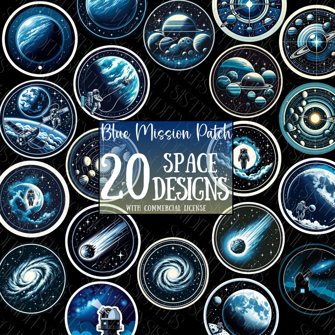 Cartoon Space SVG Bundle | Space Theme Design | Blue Hue Planets ...