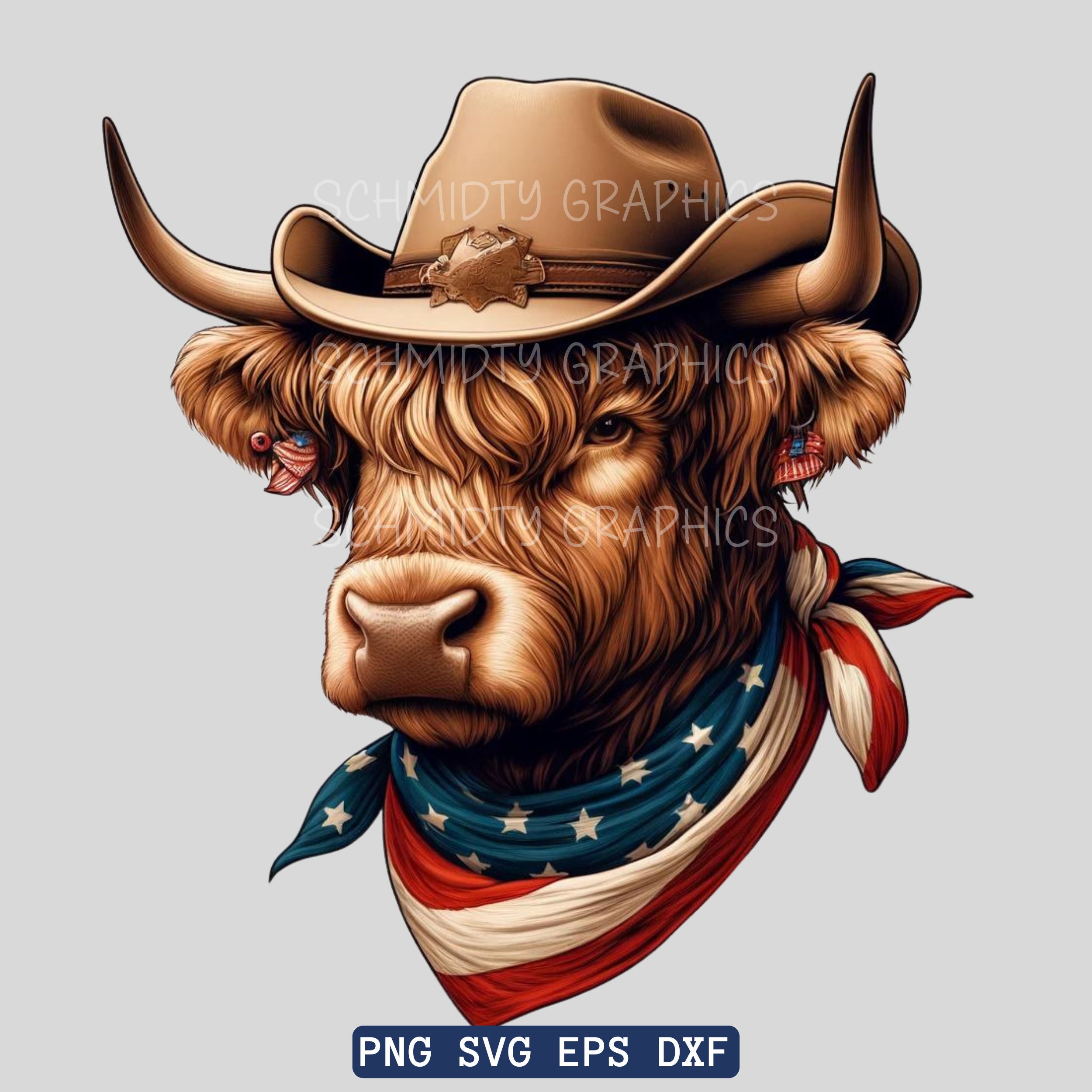 Retro Heifer Svg | Highland Cow Sublimation Design | July 4th Cowboy ...