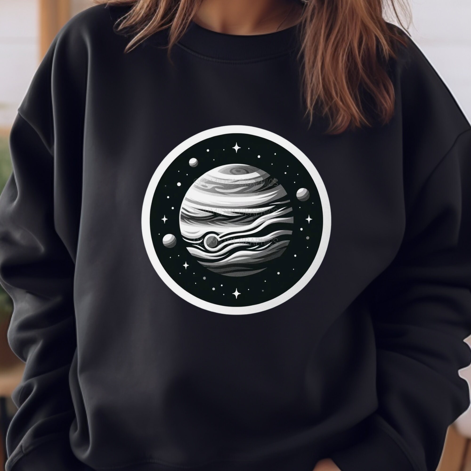 Jupiter Milky Way SVG Space Theme Design Galaxy PNG Black Retro Planet ...