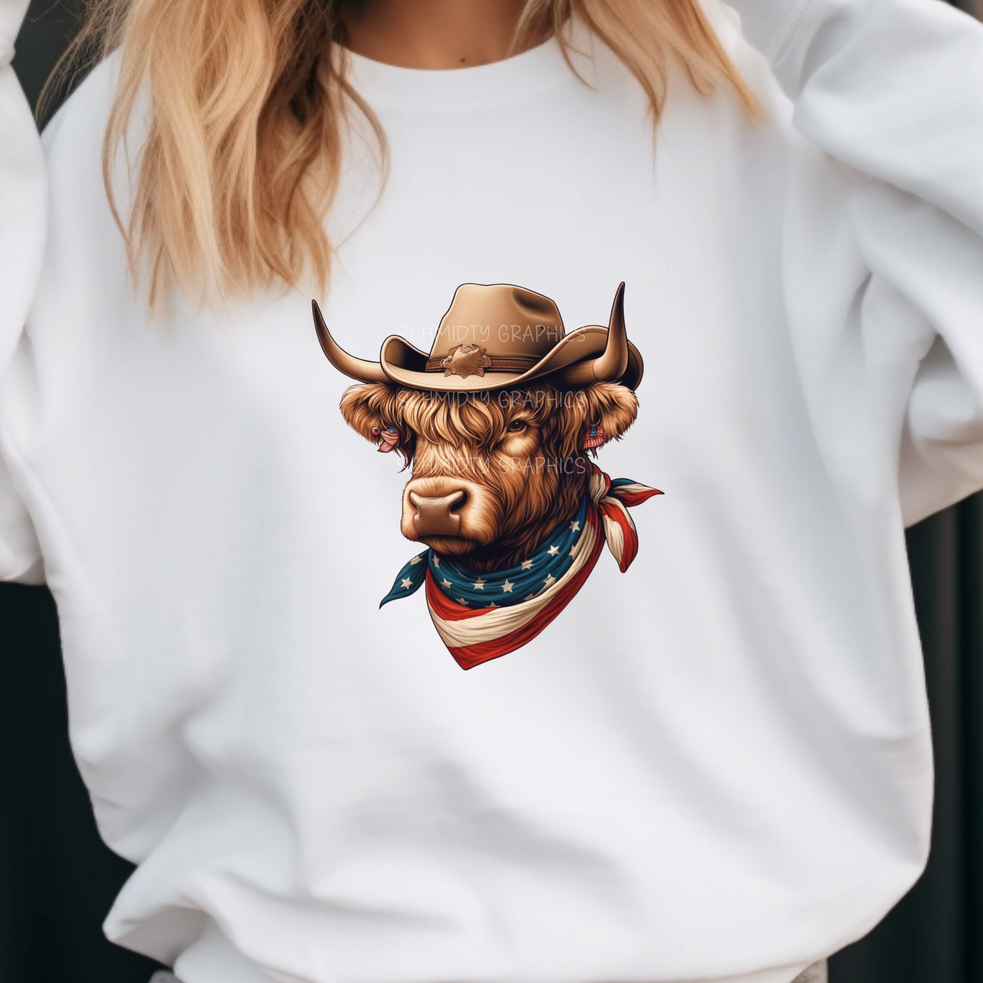 Retro Heifer Svg | Highland Cow Sublimation Design | July 4th Cowboy ...