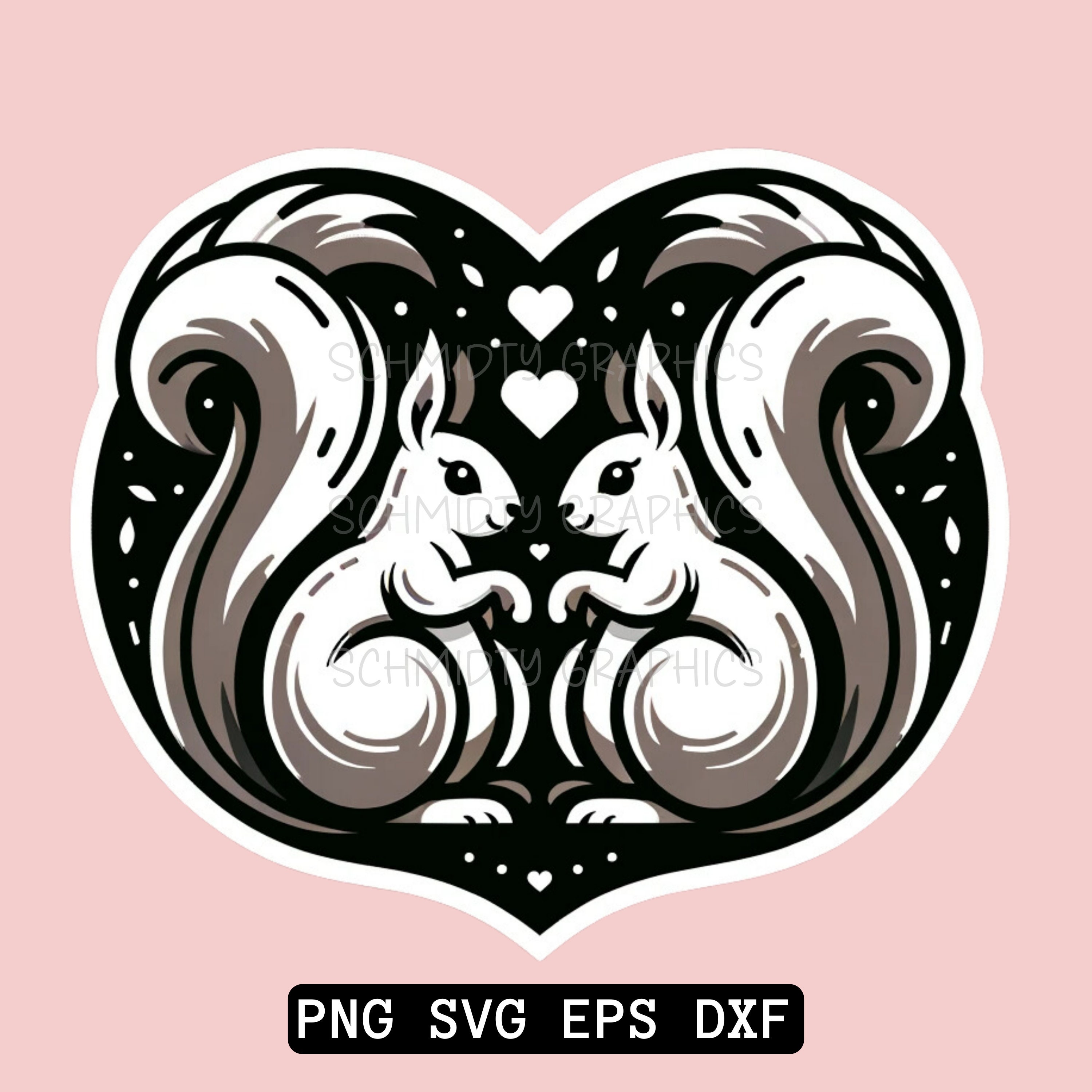 Squirrel SVG Heart Design Clipart PNG Animal Kid Room Decor Cute ...