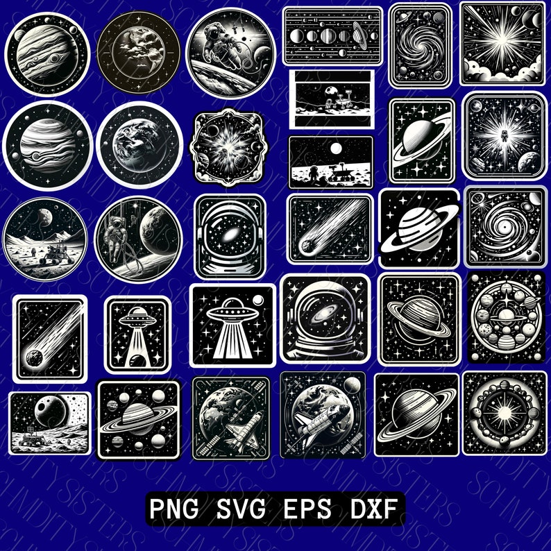Cartoon Space SVG Bundle | Space Theme Design | Colorful Planets ...