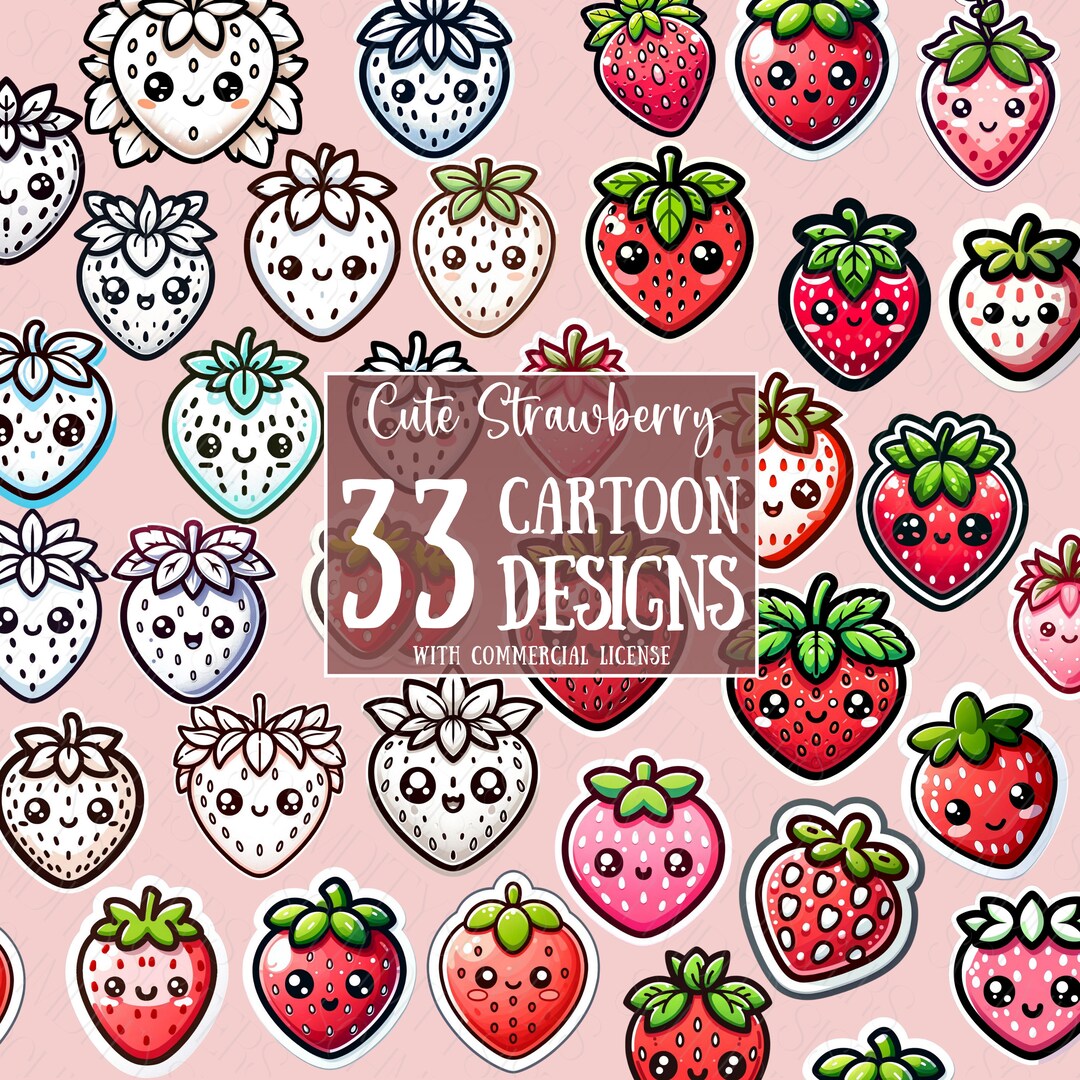 Cute Strawberry Sublimation PNG Bundle | Strawberry Sweatshirt Clipart ...