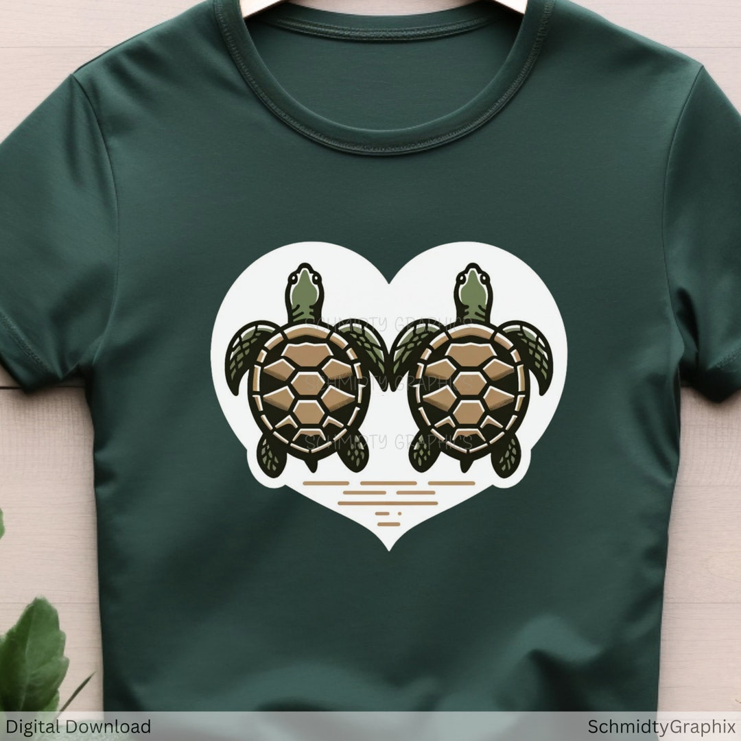 Sea Turtles SVG Heart Design Clipart PNG Animal Kid Room Decor Turtle ...