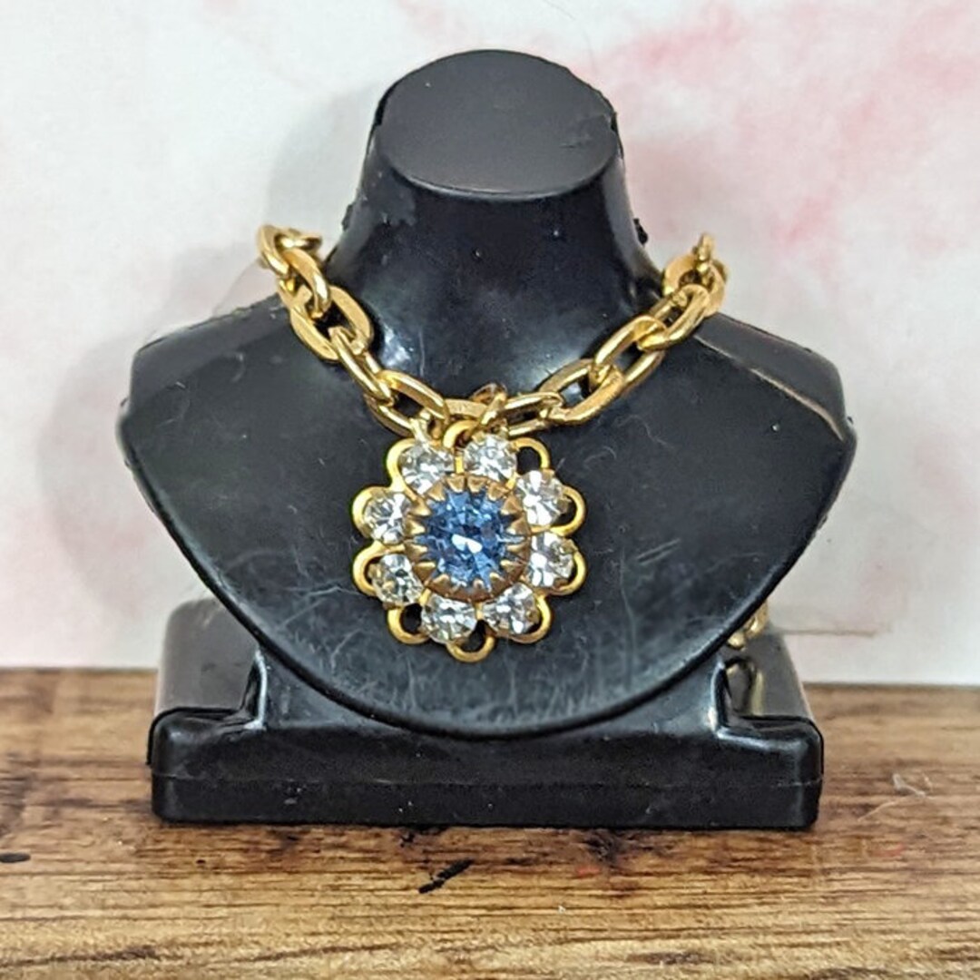 Dollhouse Necklace - Sapphire & Diamonds | Miniature Jewelry Set ...