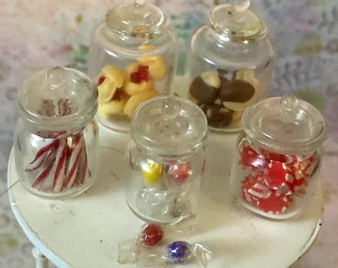 Dollhouse Candy in Glass Jars | Miniature Candies | Miniature Cookies ...
