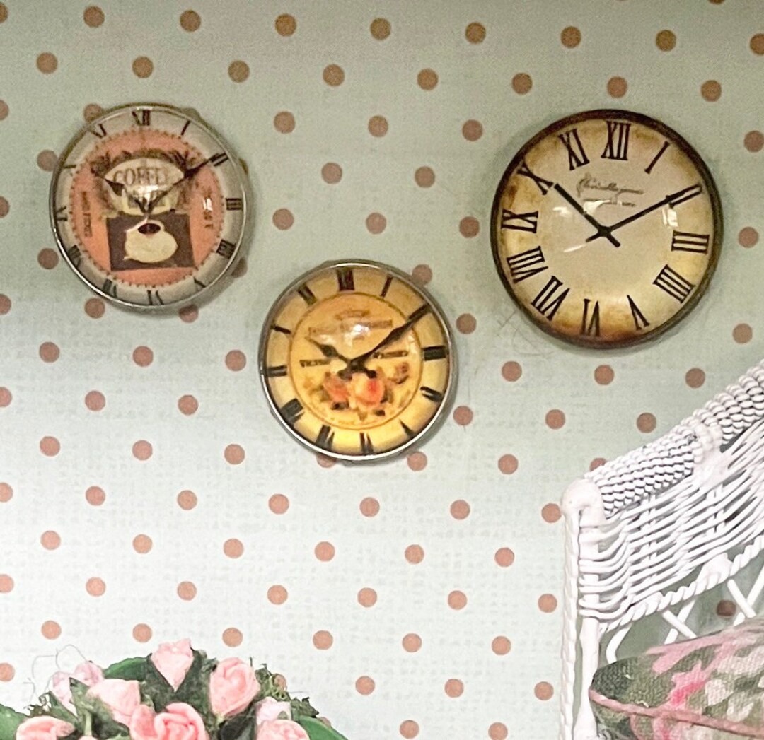 Dollhouse Wall Clock Miniature Wall Clock Dollhouse Decor Dollhouse ...