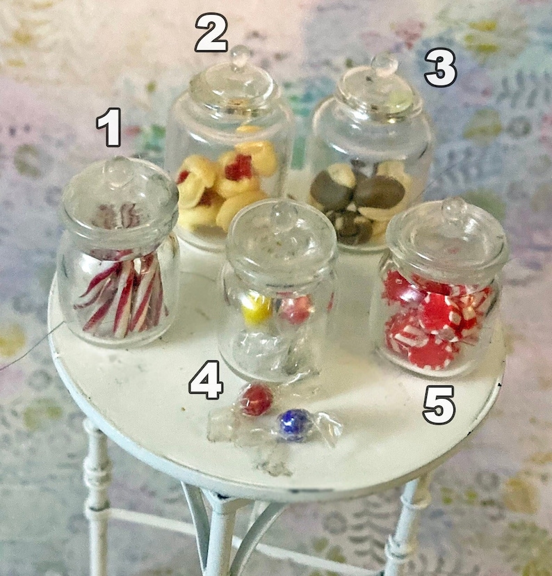 Dollhouse Candy in Glass Jars | Miniature Candies | Miniature Cookies ...