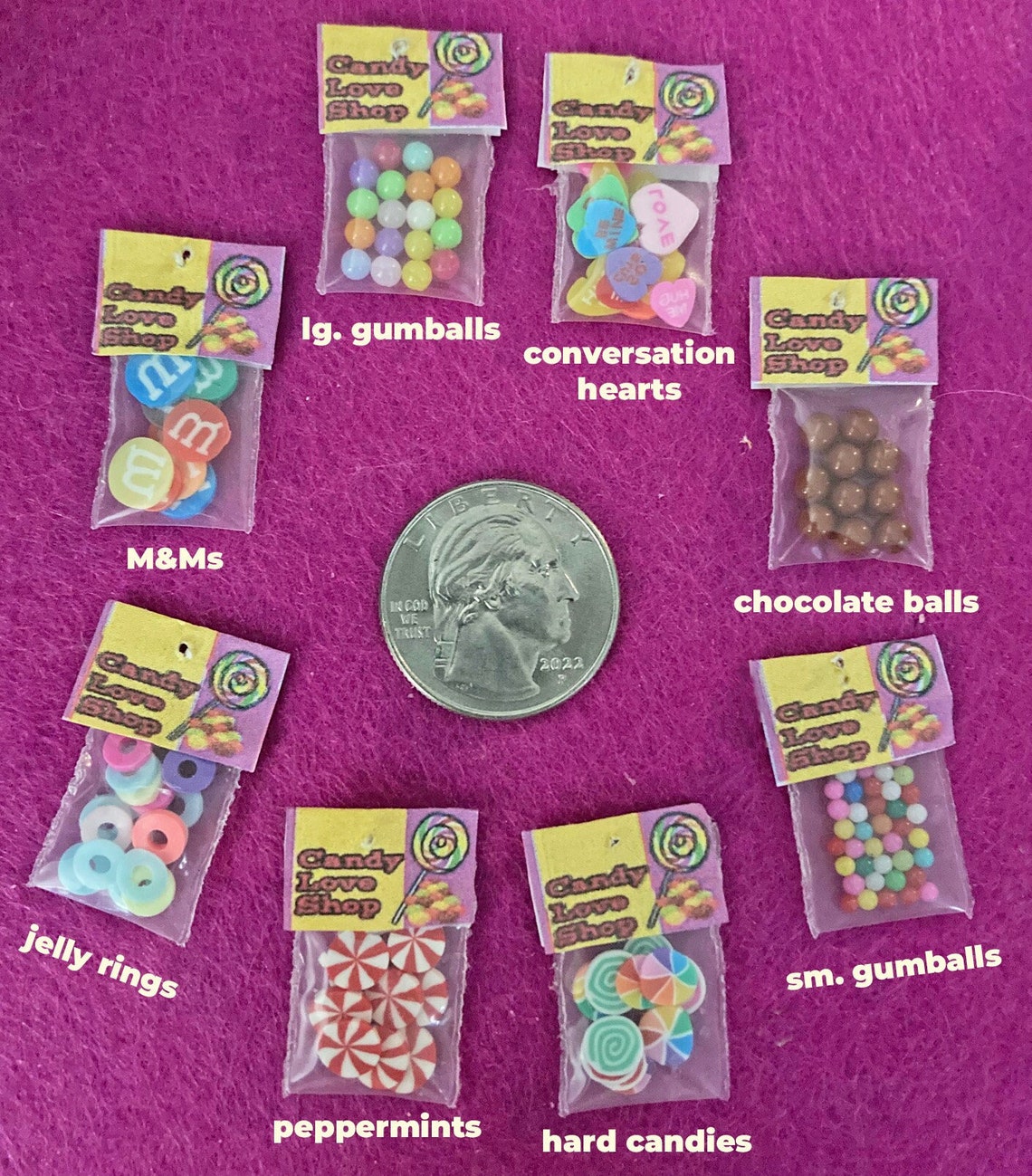 Dollhouse Candy in Bags Miniature Candies Miniature - Etsy