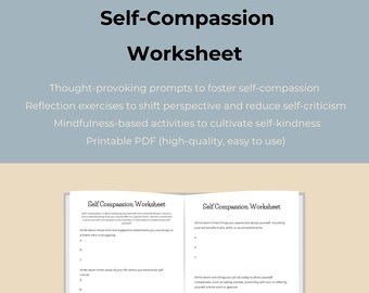 Positive Self-talk Worksheet, Digital Download, Printable, Self-compassion Worksheet ...