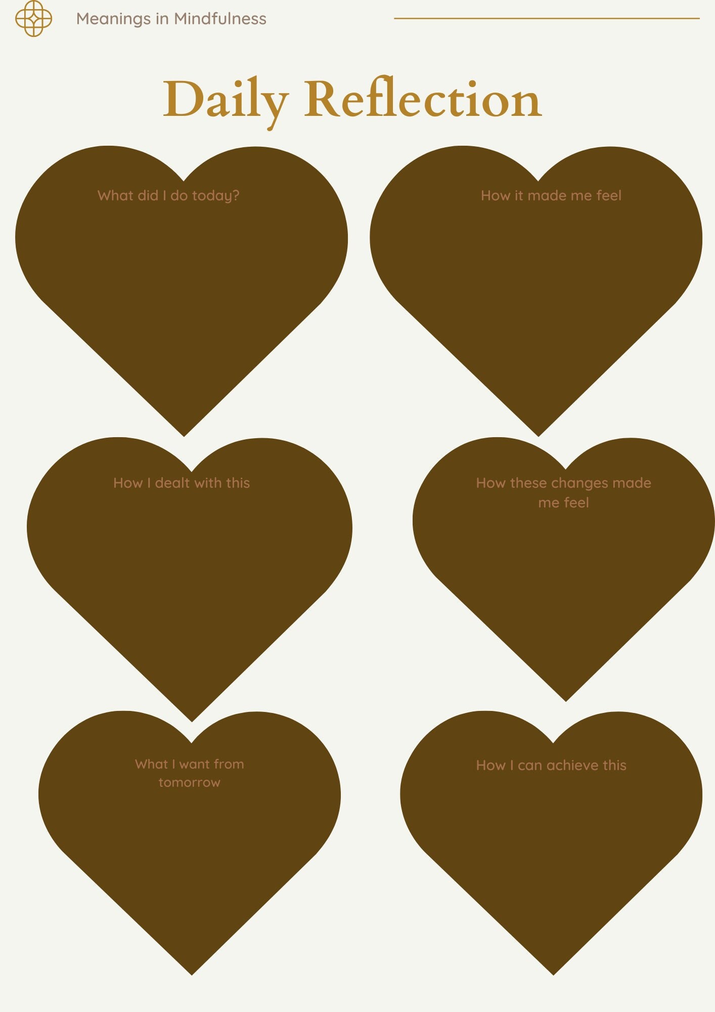 Daily Reflection Worksheet - Etsy