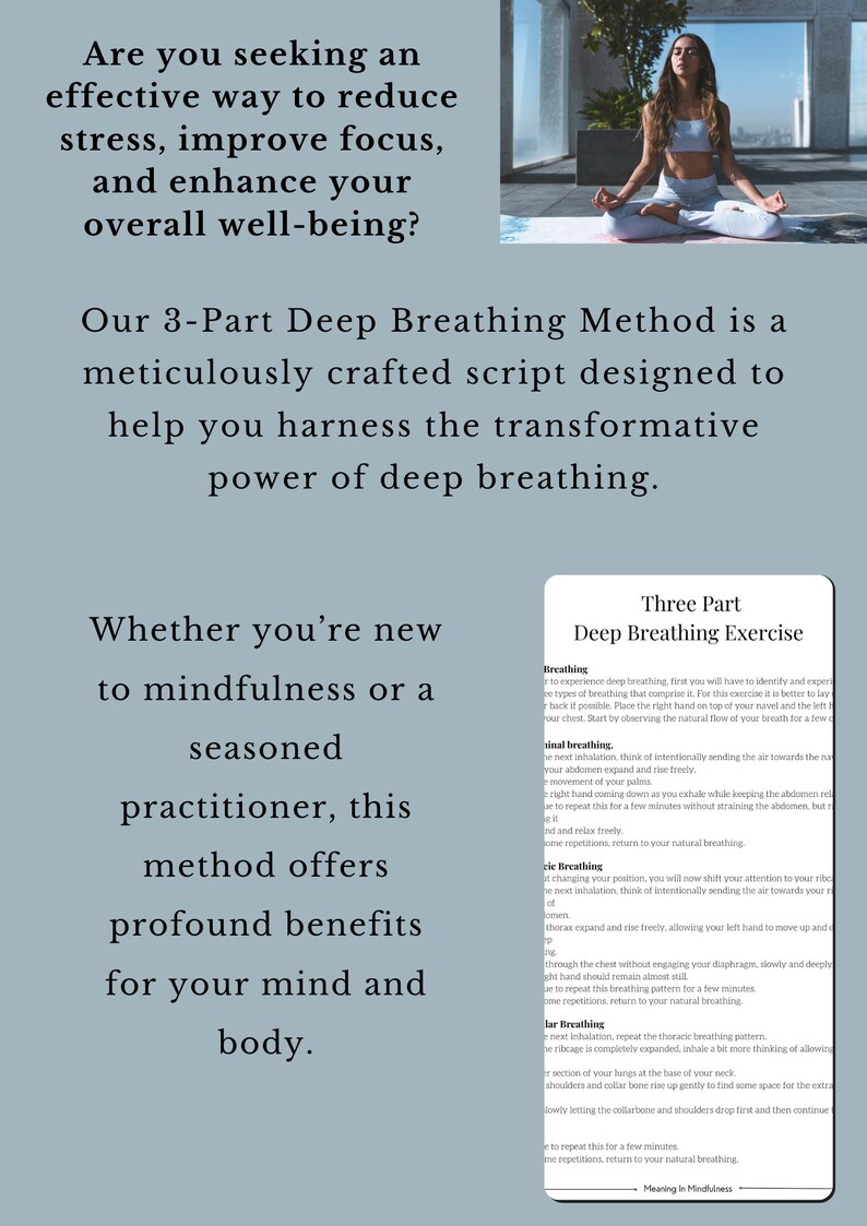 Three Part Deep Breathing Exercise - Etsy