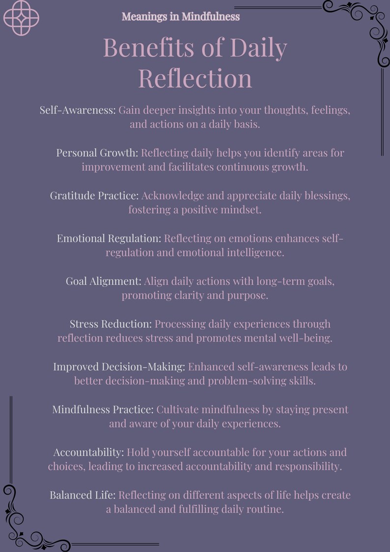 Daily Reflection Worksheet - Etsy