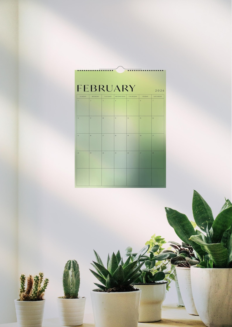 Earth Tone 2026: 8.5x11 Letter, Gradient Minimalist Wall Calendar ...