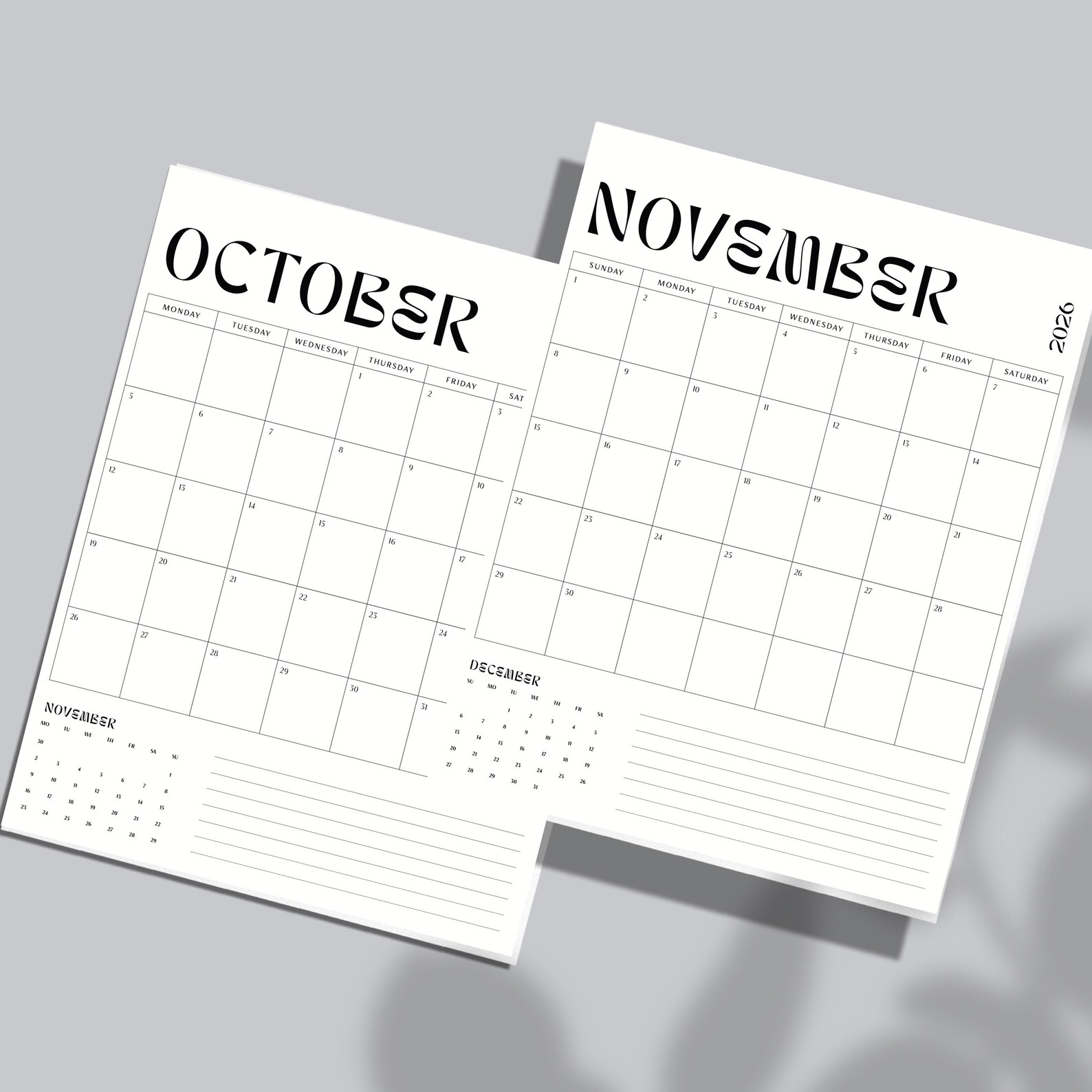 2026 Modern Wall Calendar: 12-month Elegant Vertical Annual Planner, 8 ...
