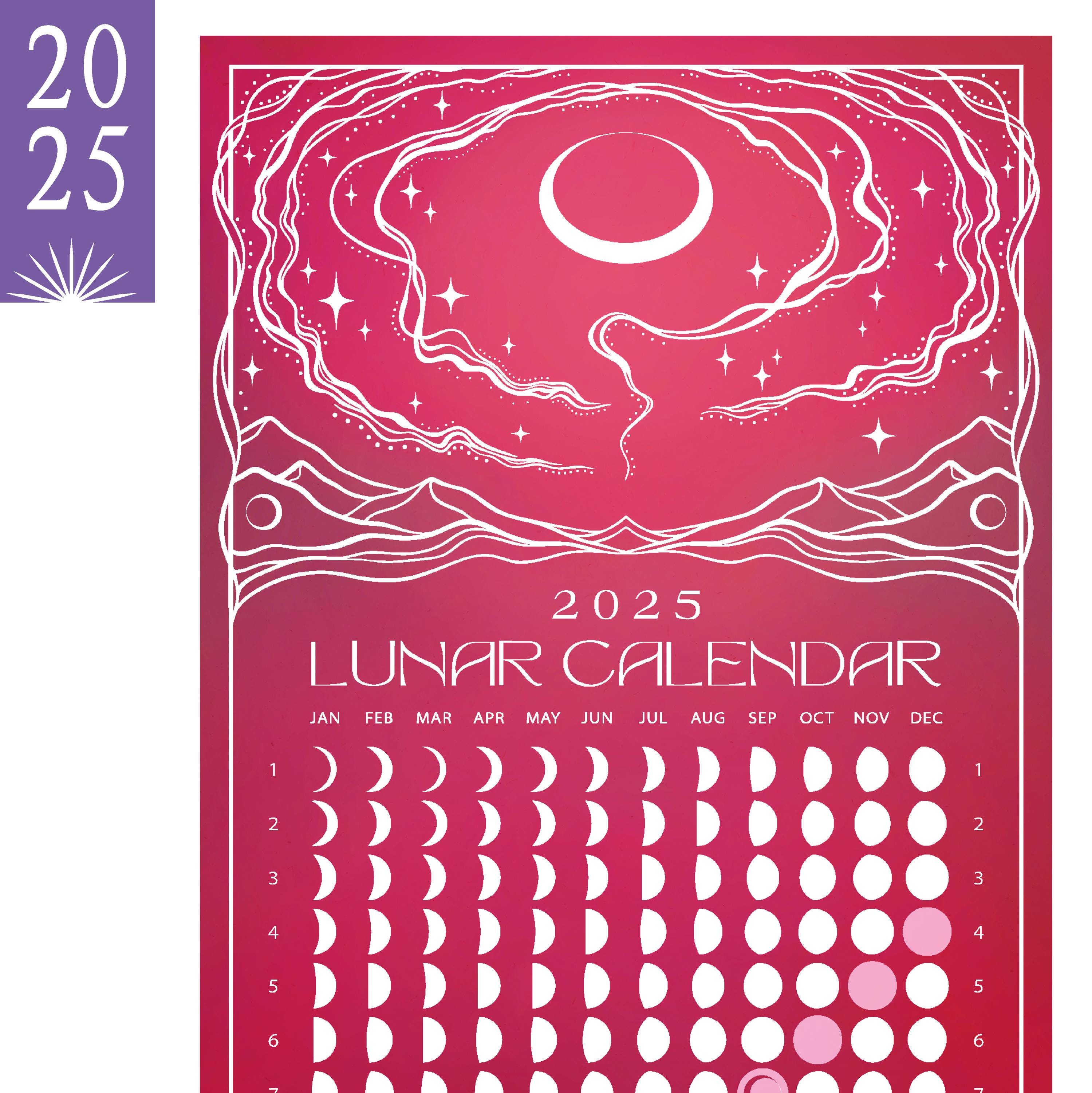 New 2025 MOON PHASE CALENDAR Lunar Cycle Tracker & Astrology Planner ...