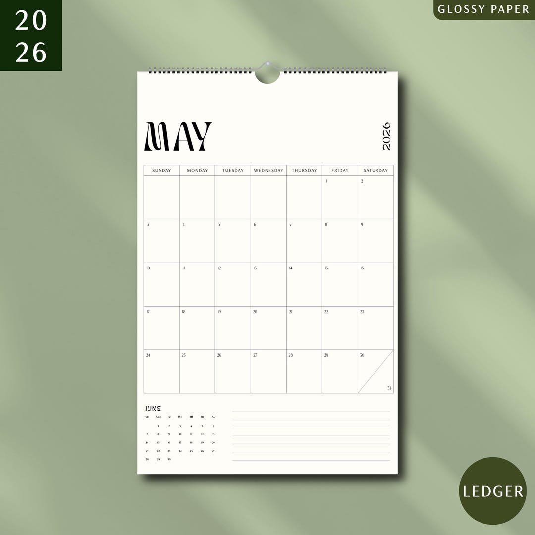 2026 Calendar: 12-month Minimal, Modern, Elegant, Spiral Bound Planner ...