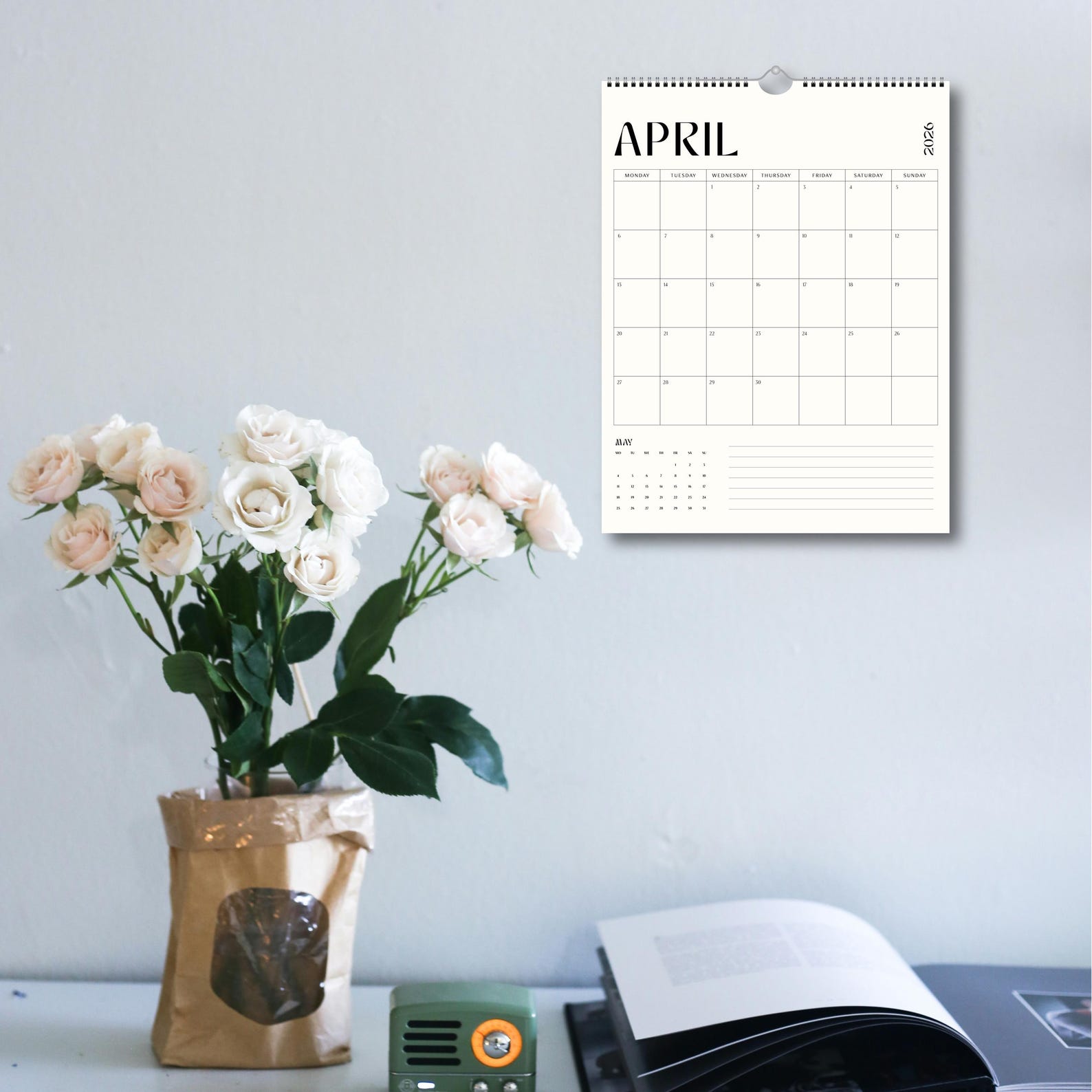 2026 Modern Wall Calendar: 12-month Elegant Vertical Annual Planner, 8 ...