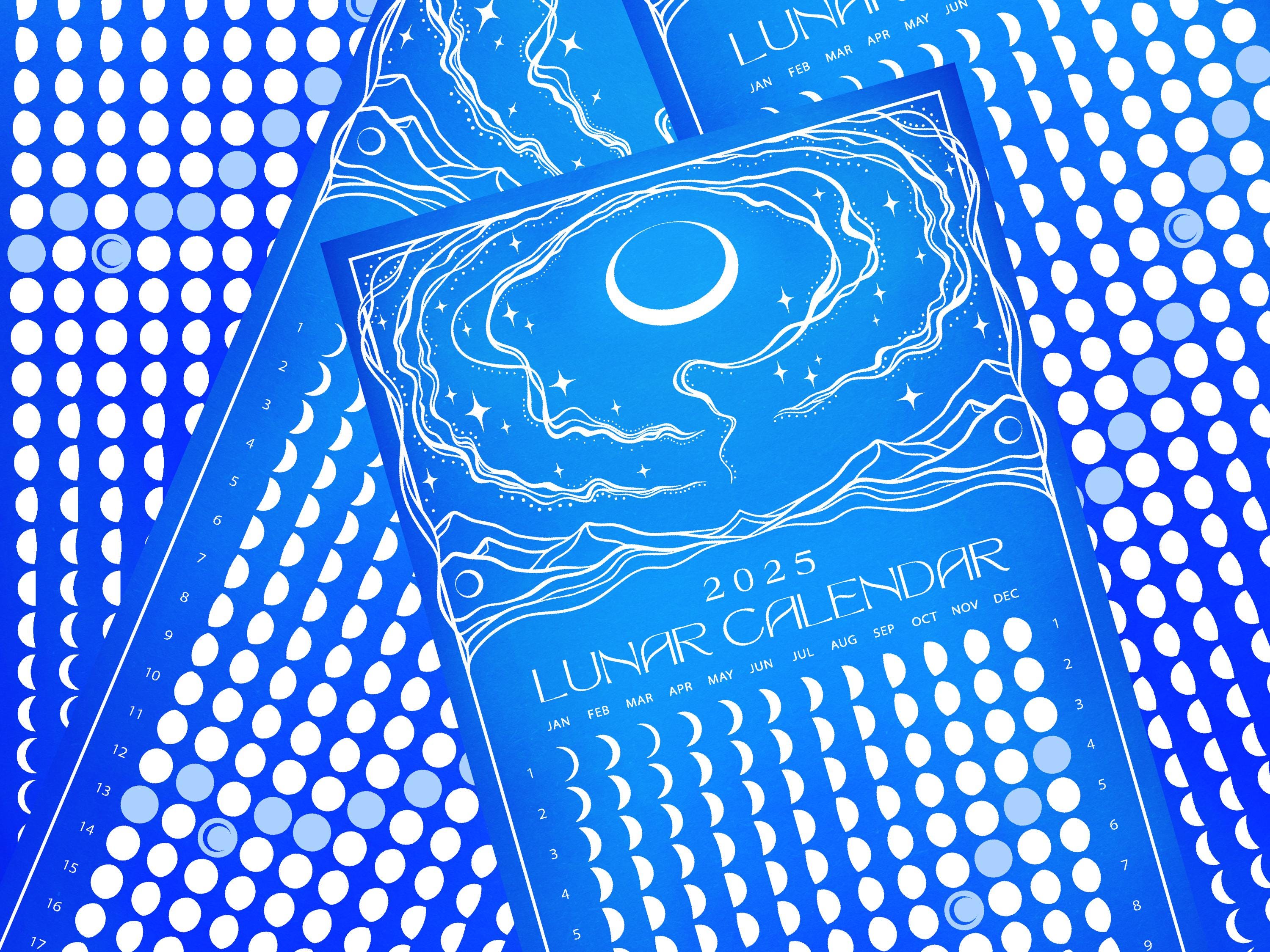 New 2025 MOON PHASE CALENDAR Lunar Cycle Tracker & Astrology Planner ...