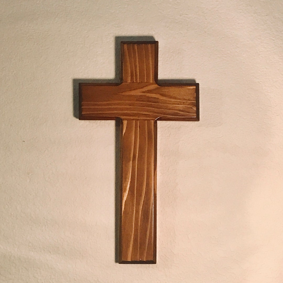 Western Red Cedar Wood Cross 6 1/2 " X 12" Early American Finish - Etsy