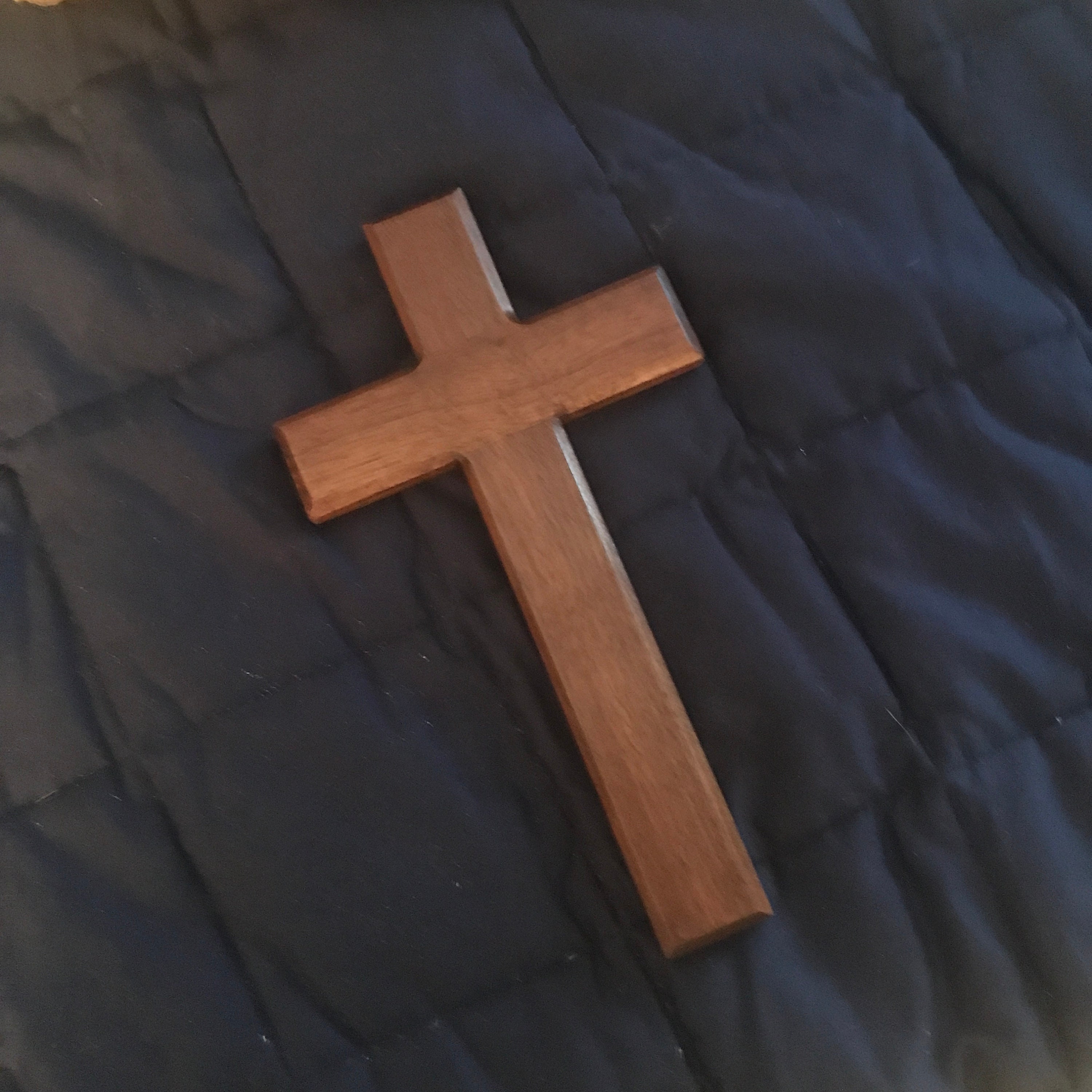 8" X 14" Walnut Wood Cross Clear Finish - Etsy