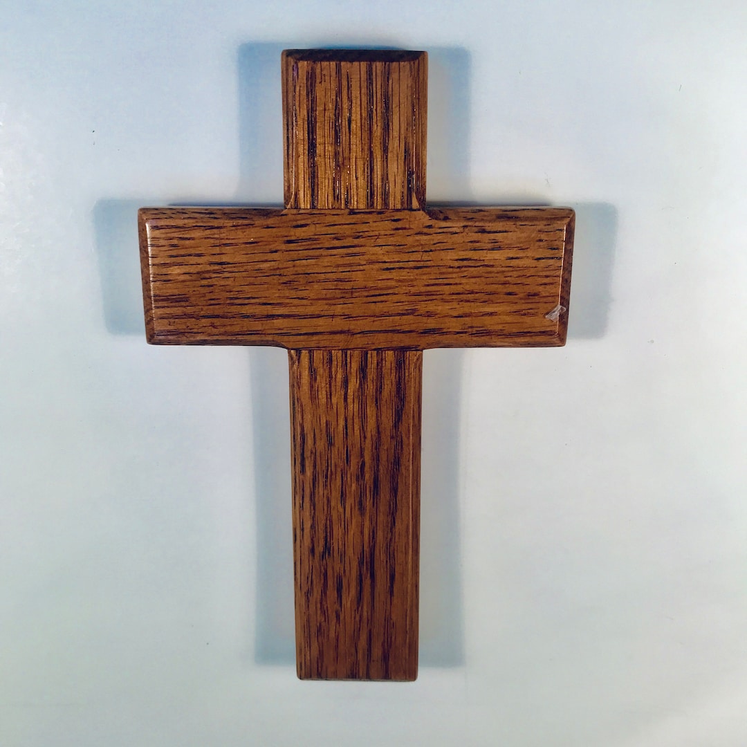 4" X 6" Solid Oak Wood Cross Finished in Iearly American - Etsy