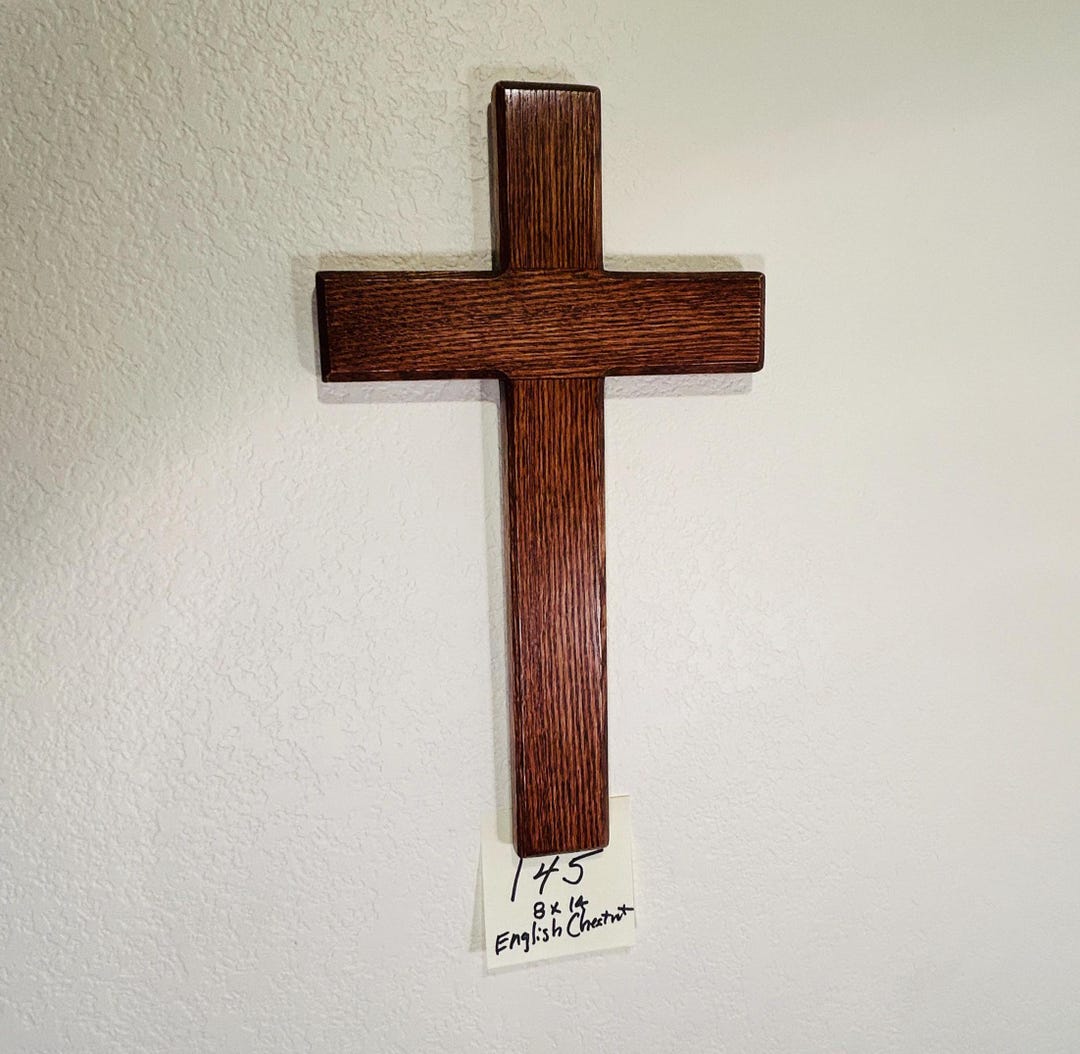 8" X 14" Oak Wood Cross English Chestnut Finish - Etsy