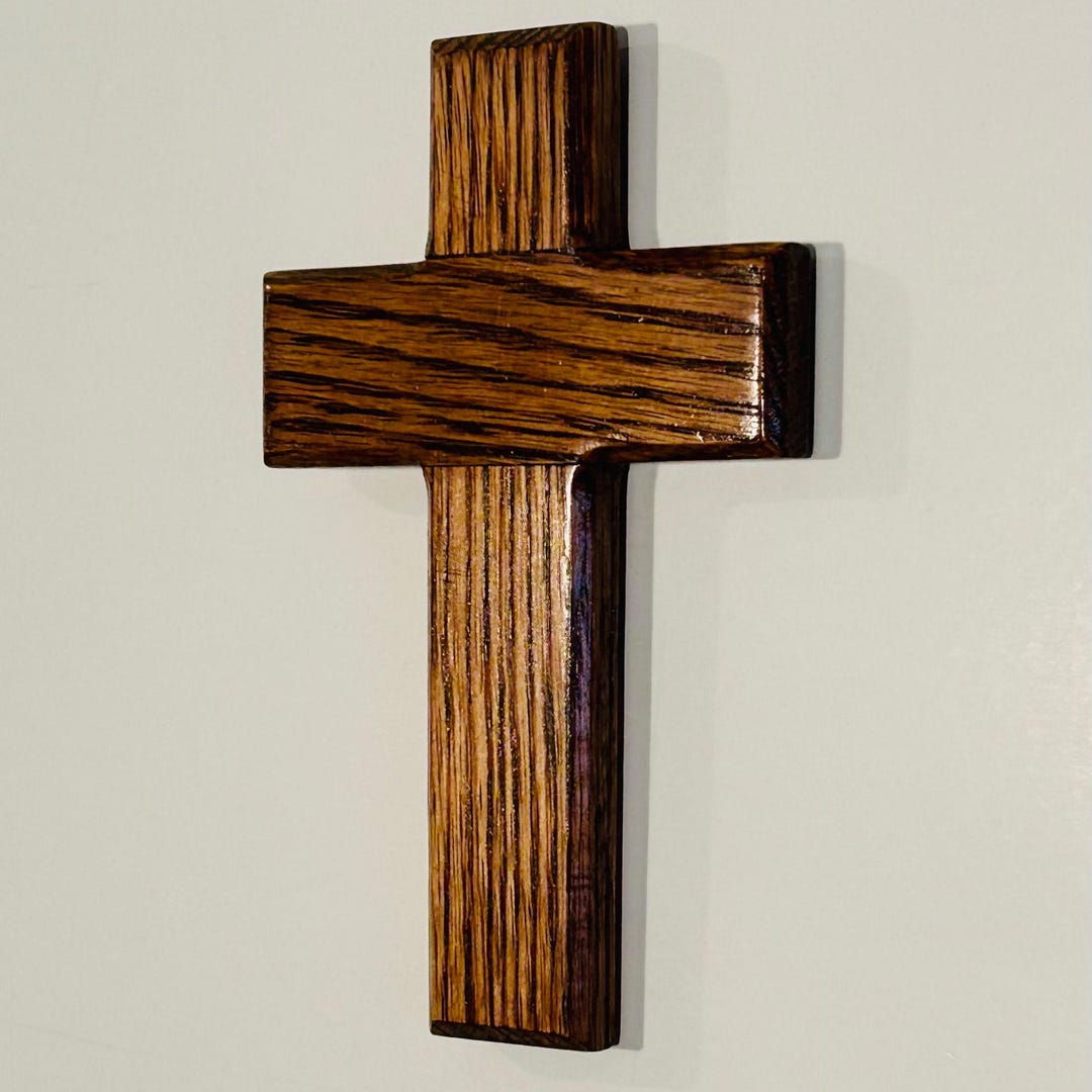 4" X 6"solid Oak Wood Cross English Chestnut Finish - Etsy