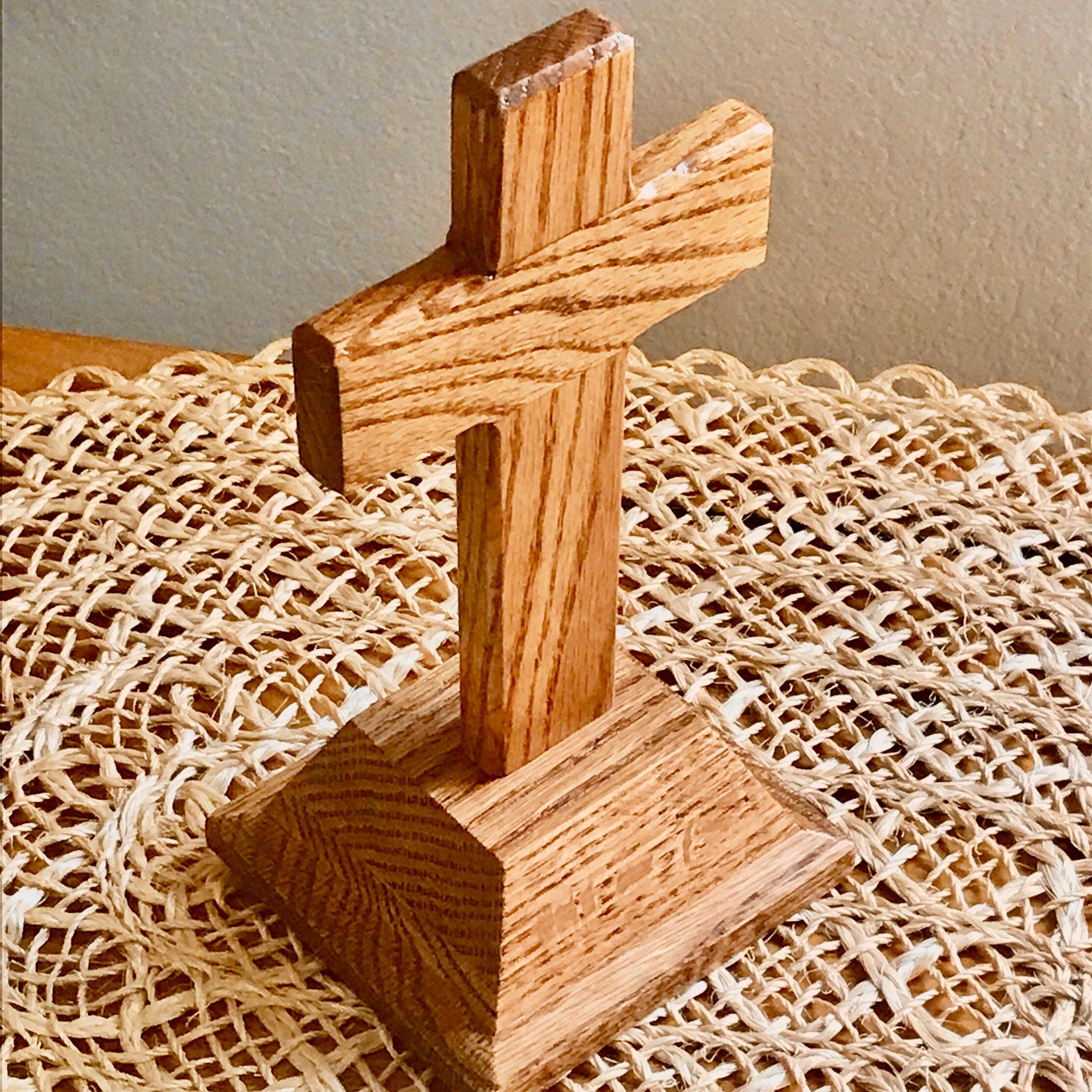 7 1/2 "tall Standing Oak Wood Cross Deluxe Stand Golden Oak Finish - Etsy