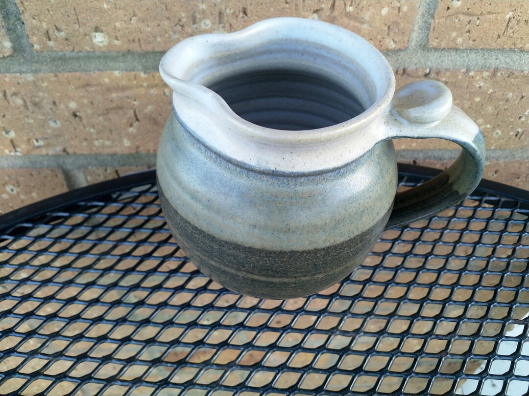 Studio Pottery Jug With Banded Green and Thumb Rest - Etsy UK