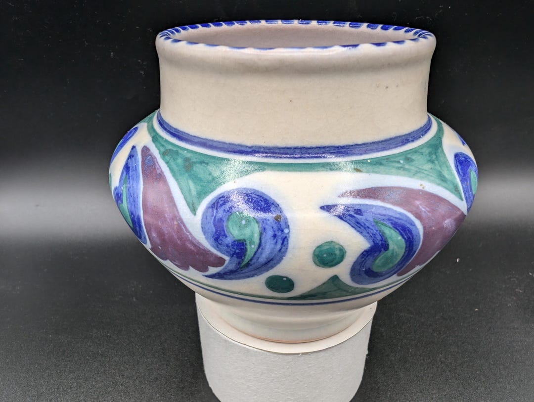 Poole Pottery Bowl Planter Vase Traditional Paisley Design Ethel Barret ...