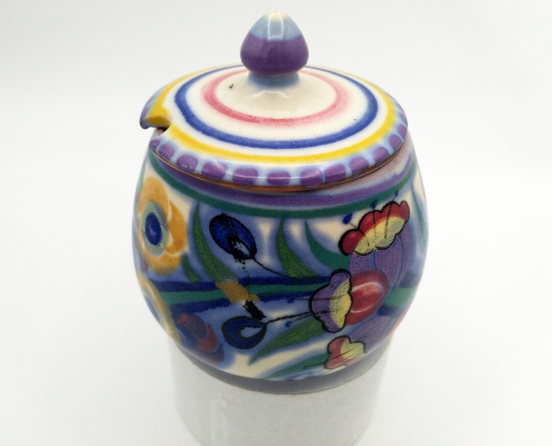 Poole Pottery Preserve Pot or Condiment Pot Fuscia Pattern Gwen Dry ...