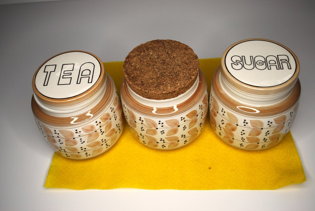 Jersey Pottery Storage Jars With Lids and Jug Hand Painted - Etsy