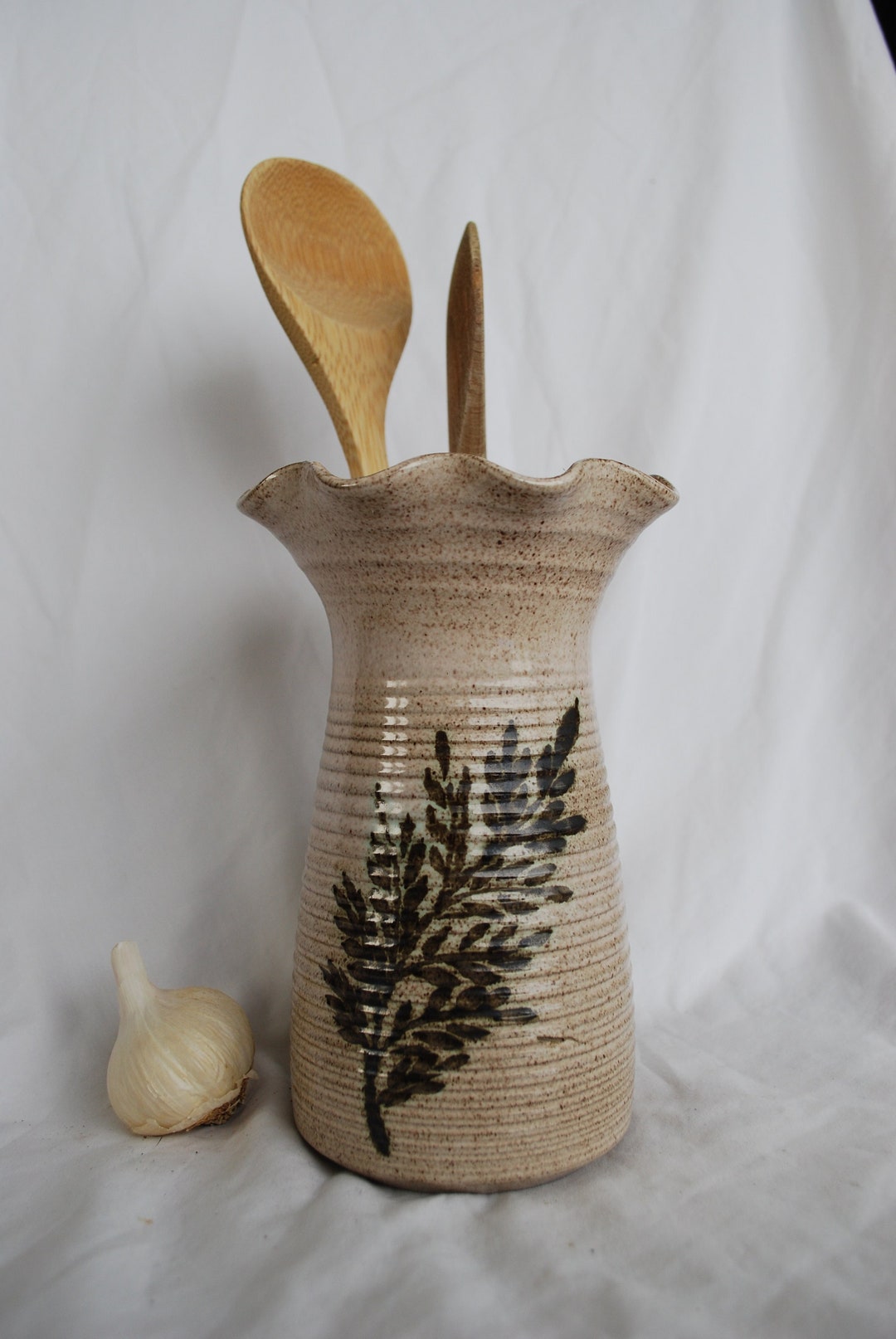 Poole Pottery Studio Vase With Ruffled Rim Hand Painted - Etsy UK