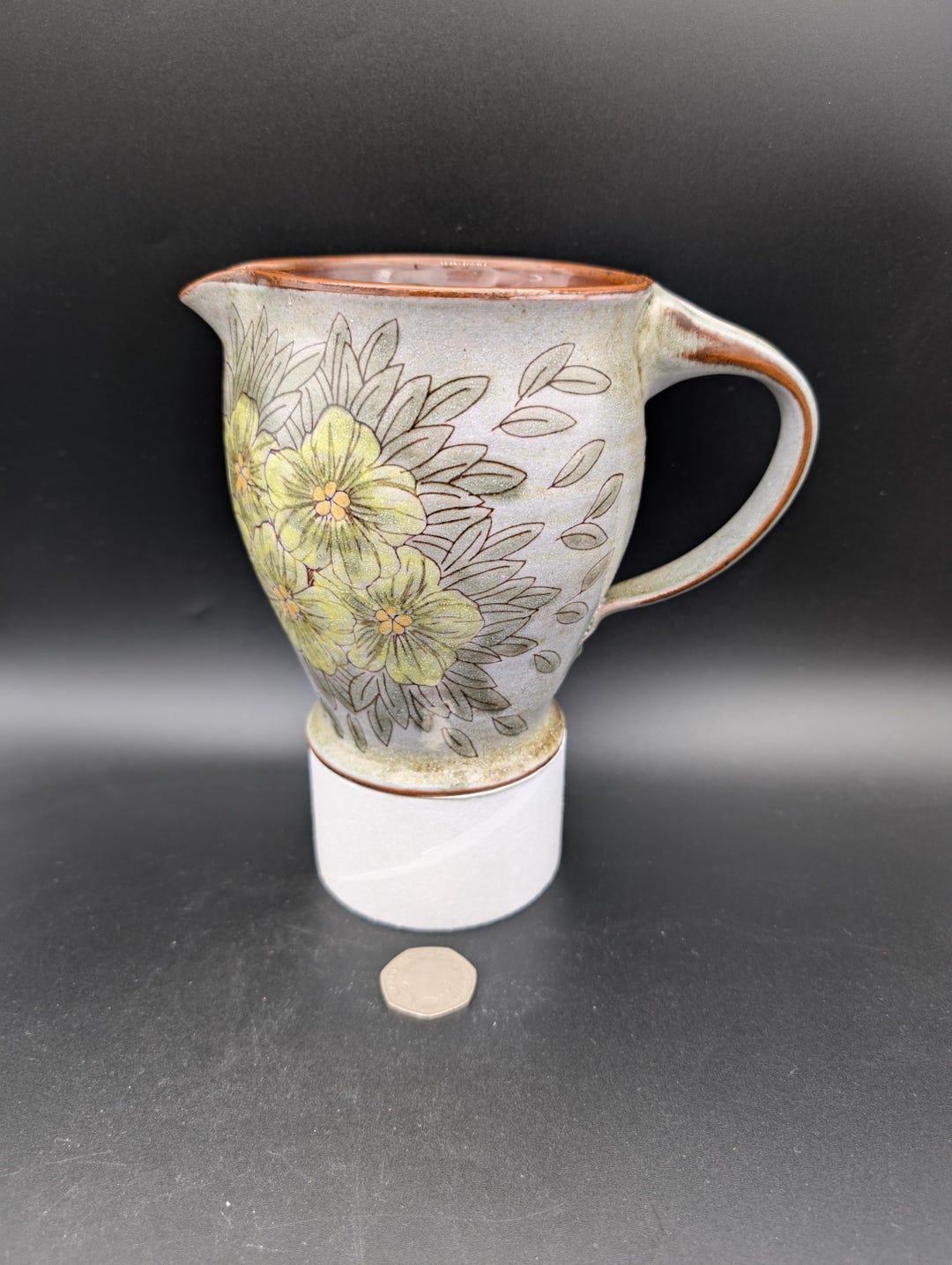 Susan Pascal Jug Yellow Flowers and Leaves - Etsy