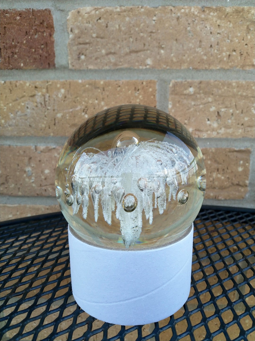 Parlane Glass Paperweight Firework Display With Bubbles - Etsy