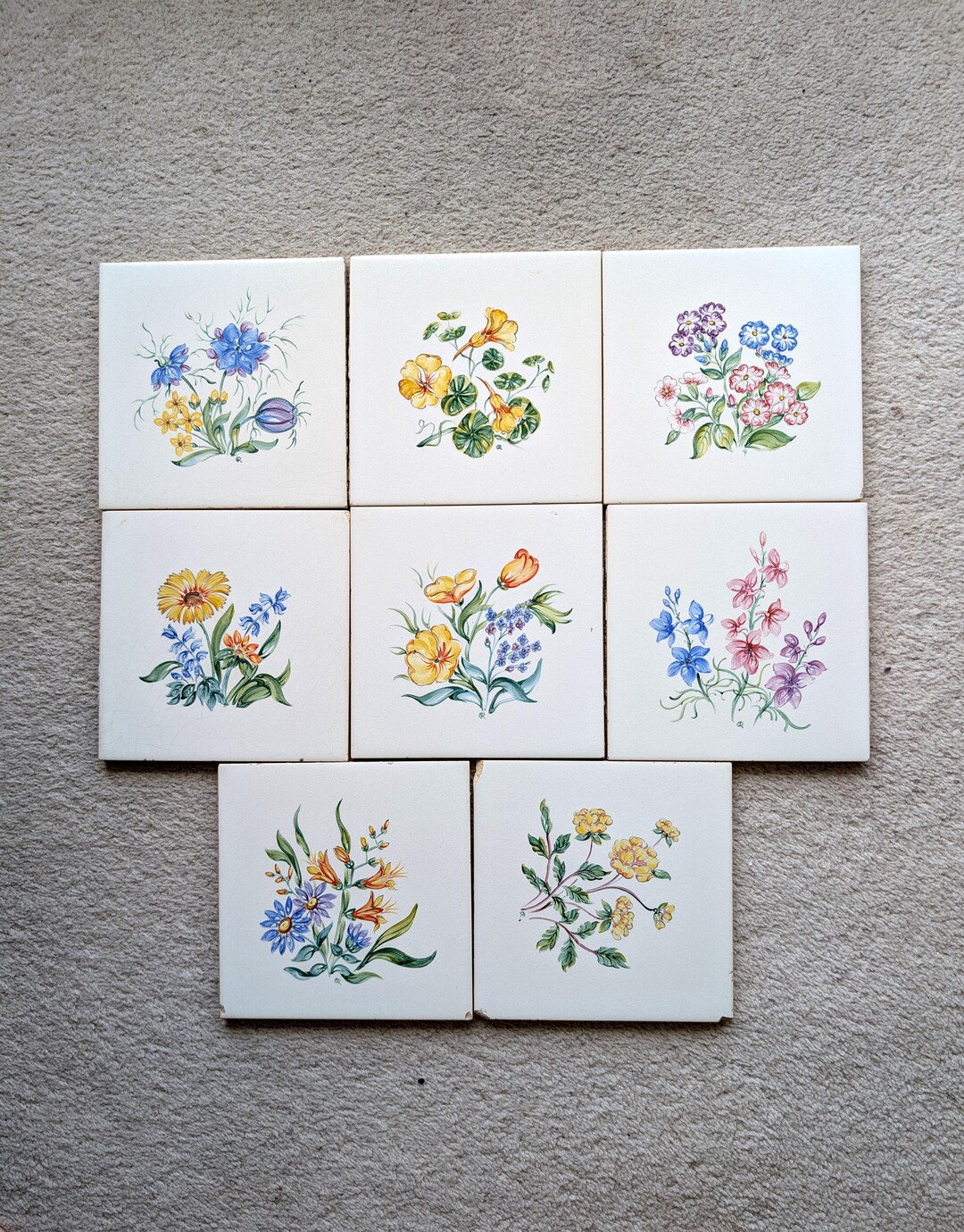 Minton Tile Hand Painted Flower - Etsy