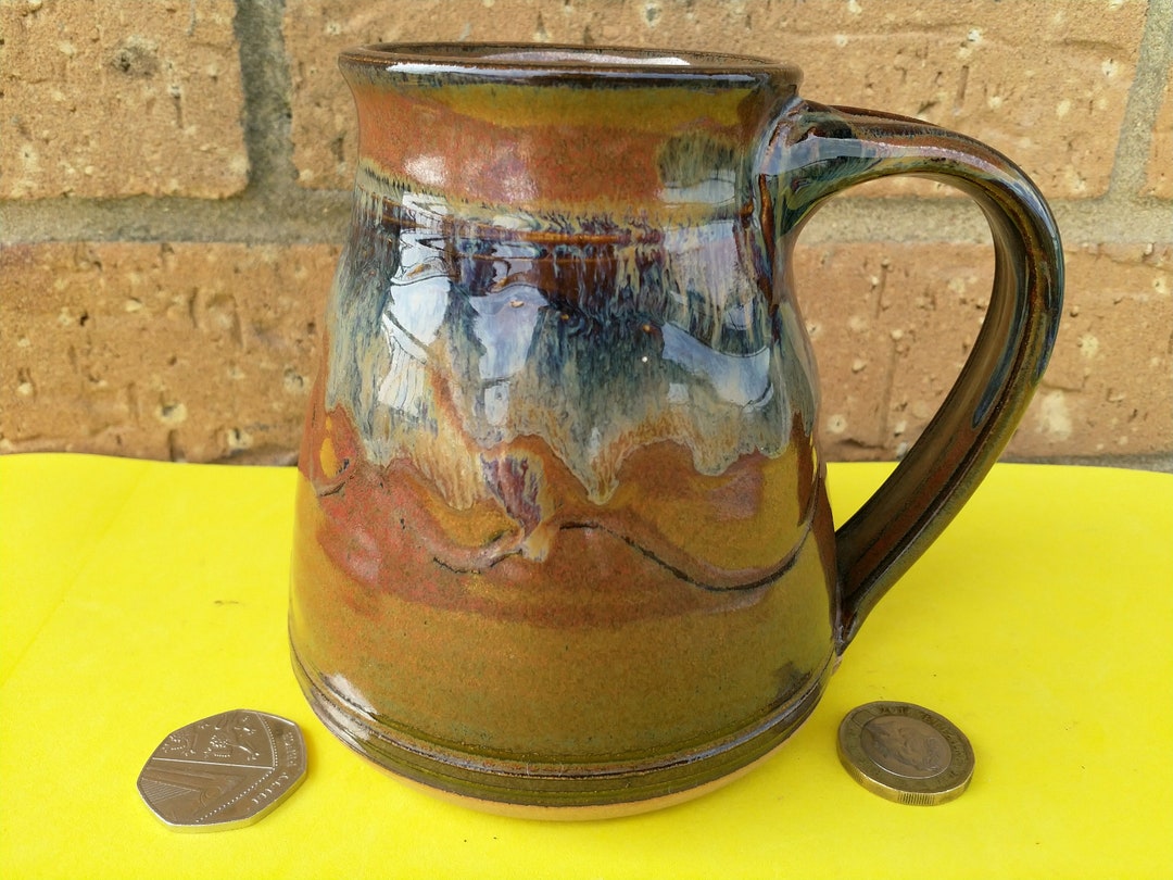 Bob Meier Tankard With Blue Drip Doe Ridge Pottery - Etsy