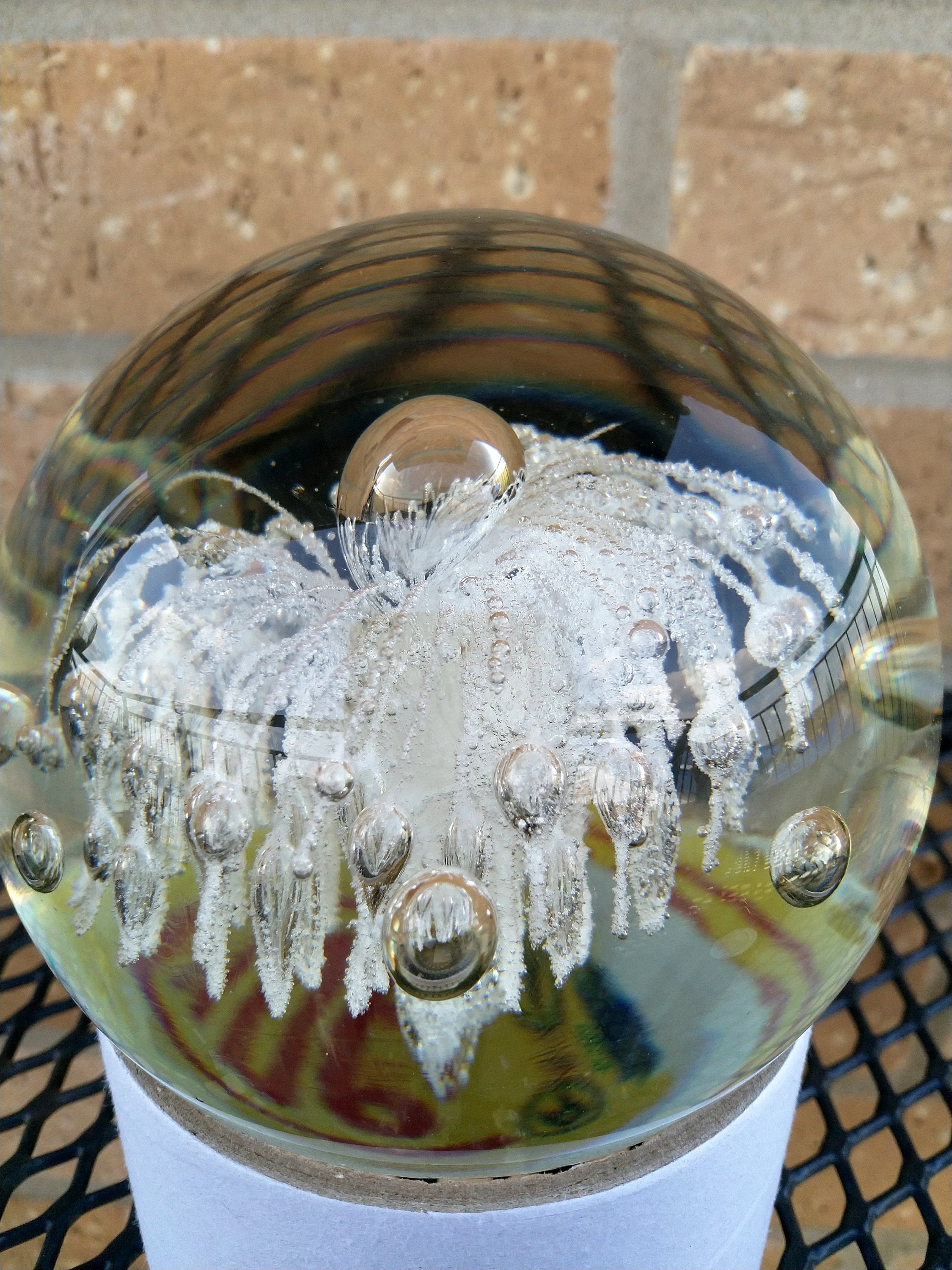 Parlane Glass Paperweight Firework Display With Bubbles - Etsy
