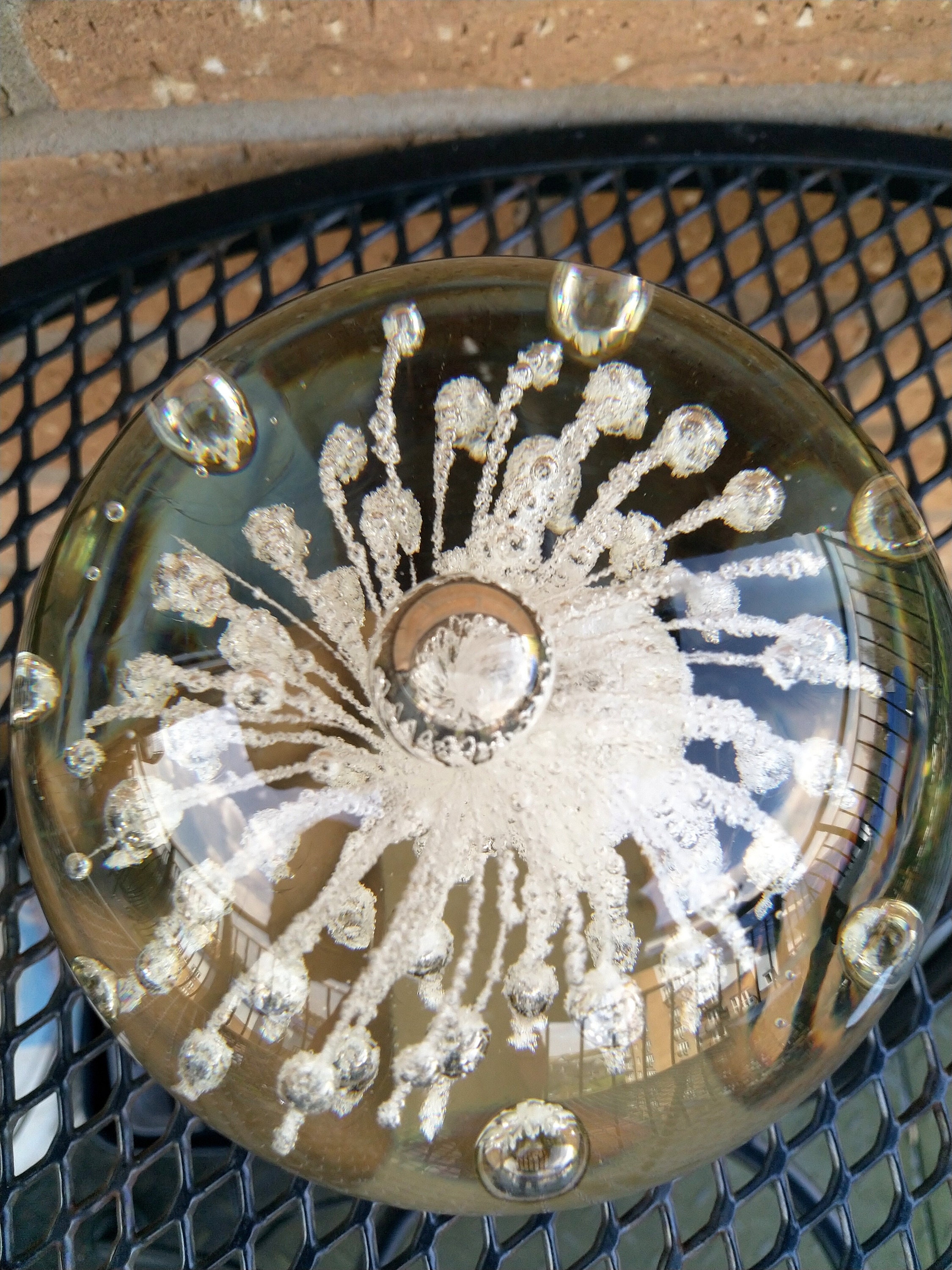 Parlane Glass Paperweight Firework Display With Bubbles - Etsy