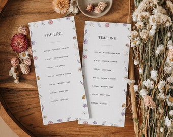 Wedding Timeline Program Garden Floral - Etsy