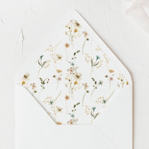 Printable Floral Envelope Liner Template, Watercolor Wildflowers ...
