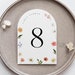 Printable Arch Table Number Template With Wildflowers, Arched Floral ...