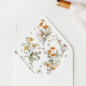 Printable Floral Envelope Liner Template, Watercolor Wildflowers ...
