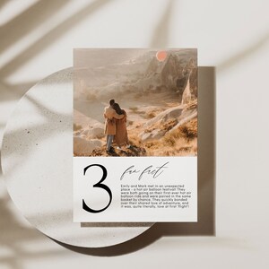 Fun Facts Table Number Template With Photo Modern Love Story - Etsy